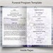 Funeral Bundle, Funeral Program Template Plus Welcome Sign, Bookmark ...
