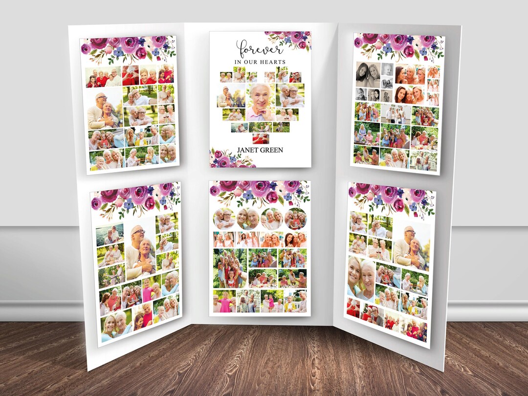 Custom Funeral Poster Bundle, Memorial Photo Boards + Welcome Sign ...