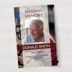 Football Funeral Program Template | NFL Memorial Program | Celebration ...