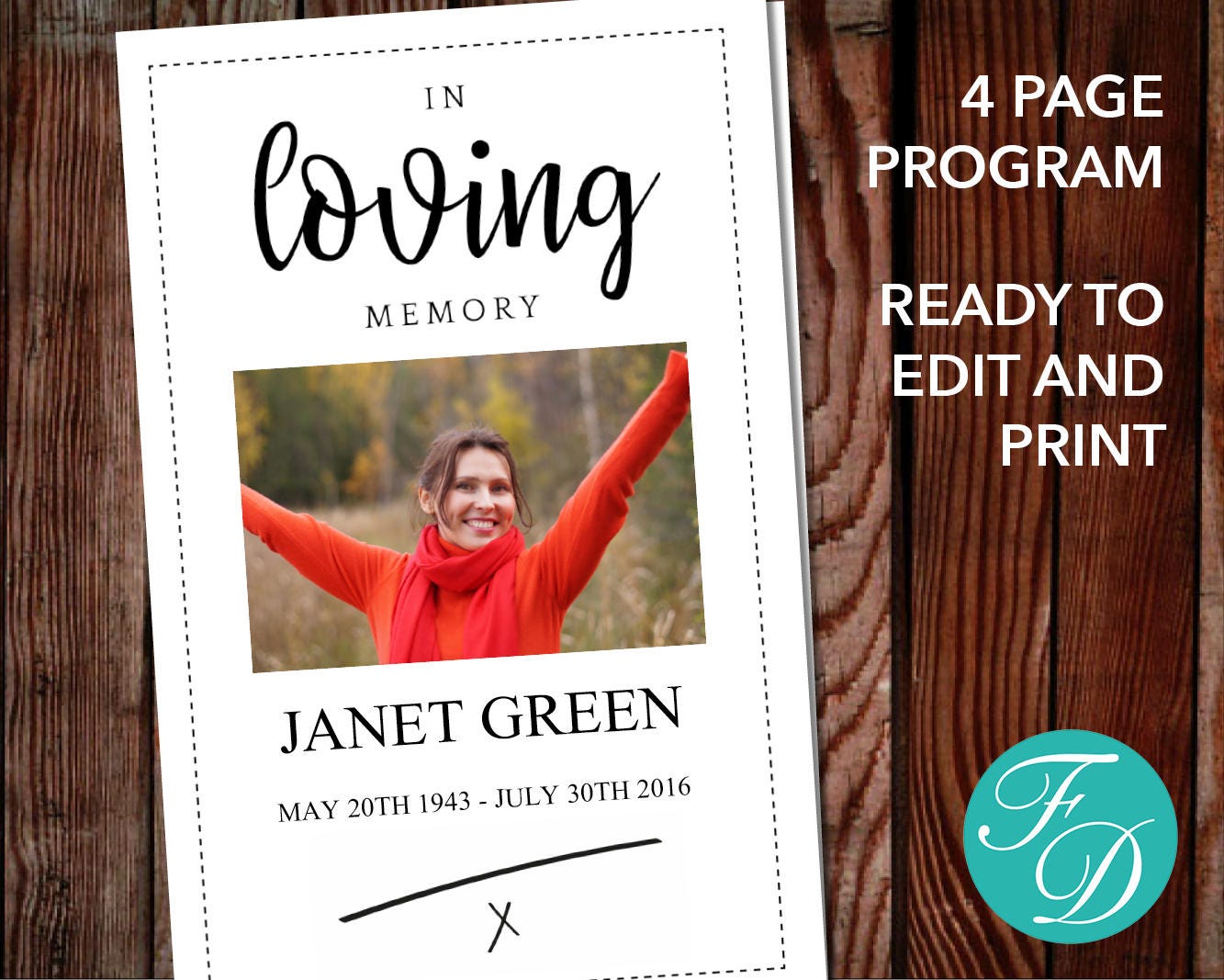 Celebration of Life Program Printable Funeral Program | Etsy