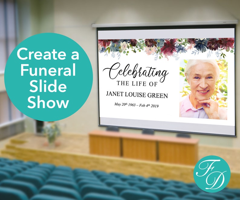 Celebration Of Life Powerpoint Template Funeral Slideshow Etsy UK