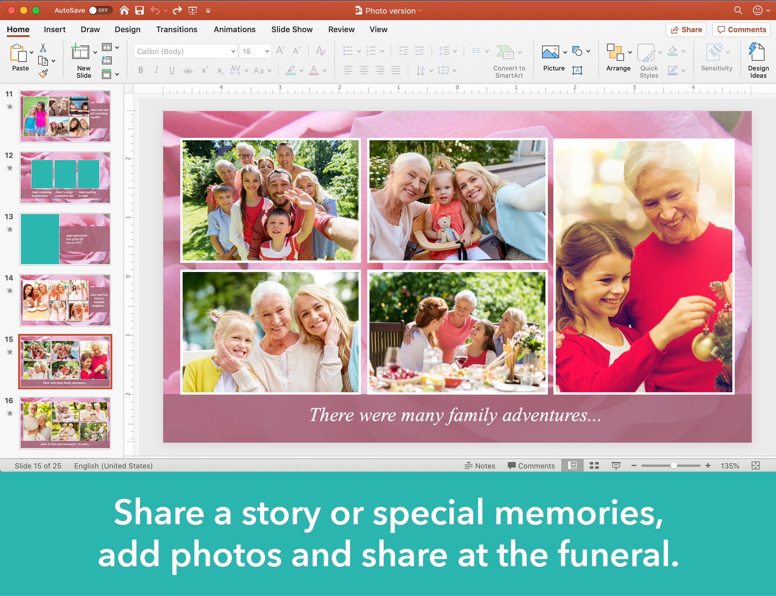 Celebration of Life Slideshow Template Funeral Slideshow | Etsy UK