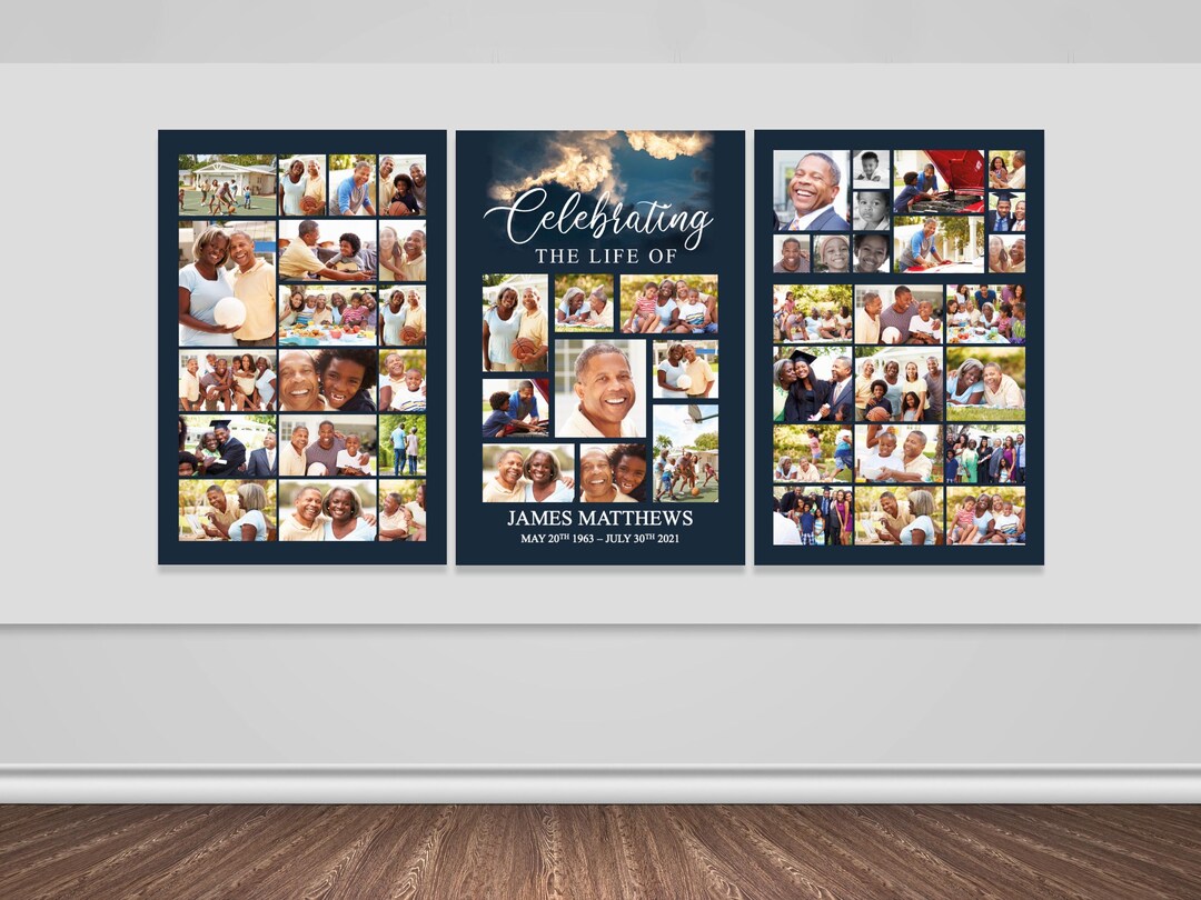 Celebration of Life Poster | Funeral Photo Display for Man | Funeral ...