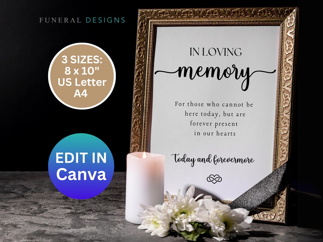 Wedding Memory Table Sign, Minimalist Memorial Wedding Sign, in Loving ...