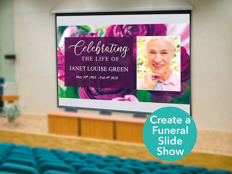 Purple Floral Celebration of Life Slideshow | Purple Floral Funeral ...