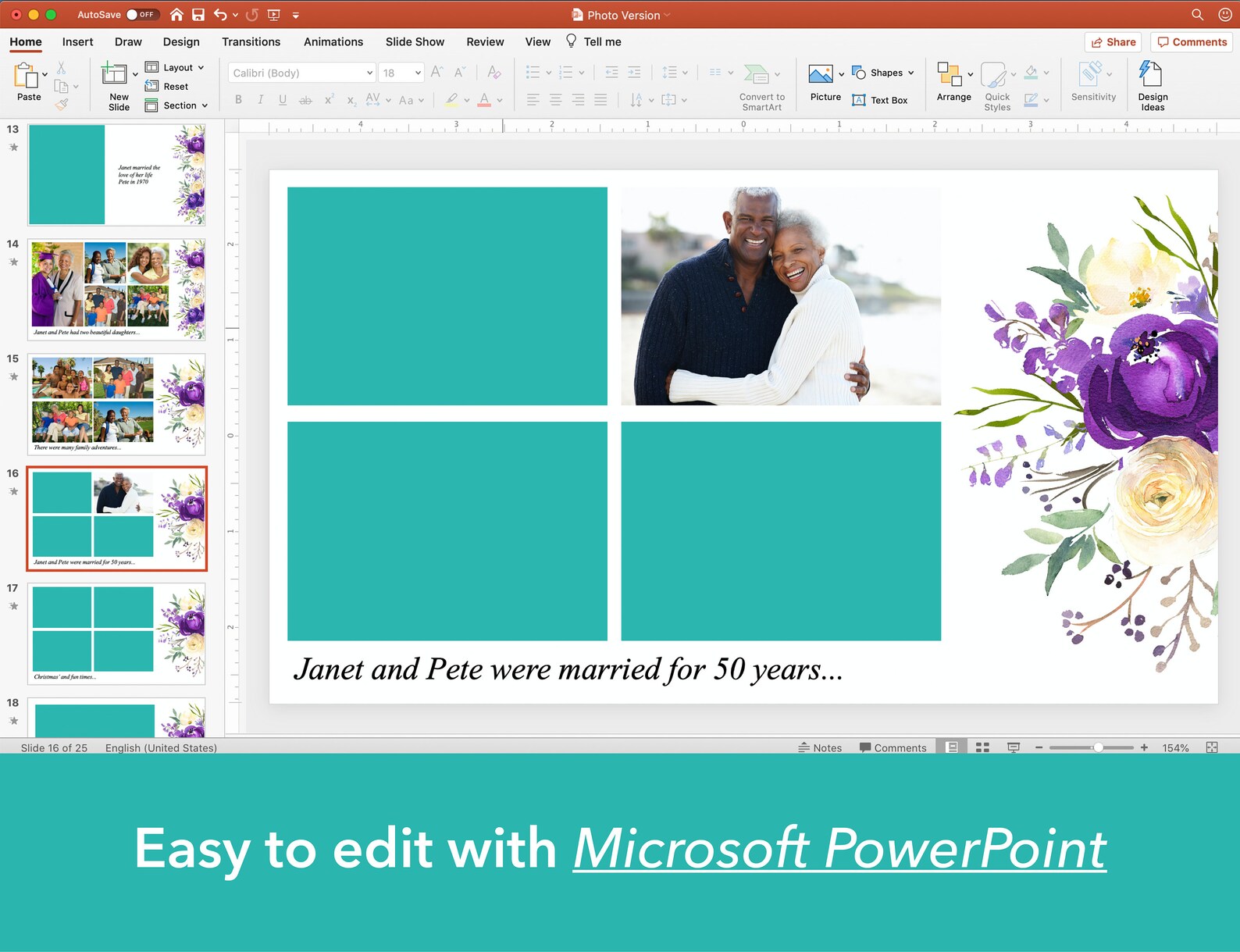 Purple Funeral Slideshow Template | Funeral Slideshow | Celebration of ...
