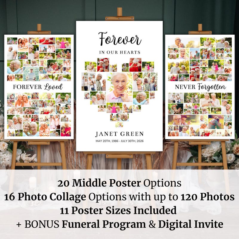 Funeral Memorial Posters - Etsy