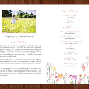 Funeral Program Template for a Child | Baby Funeral Program | Child ...