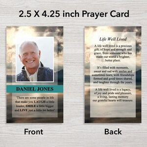 Funeral Prayer Card for Men | Funeral Templates | Funeral Ideas ...