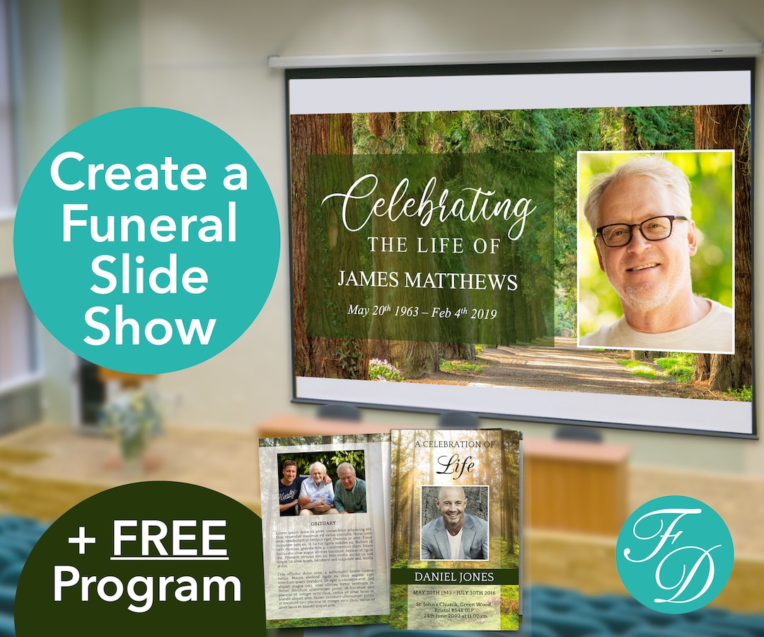 Forest Funeral Slideshow + FREE Funeral Program Template | Funeral ...