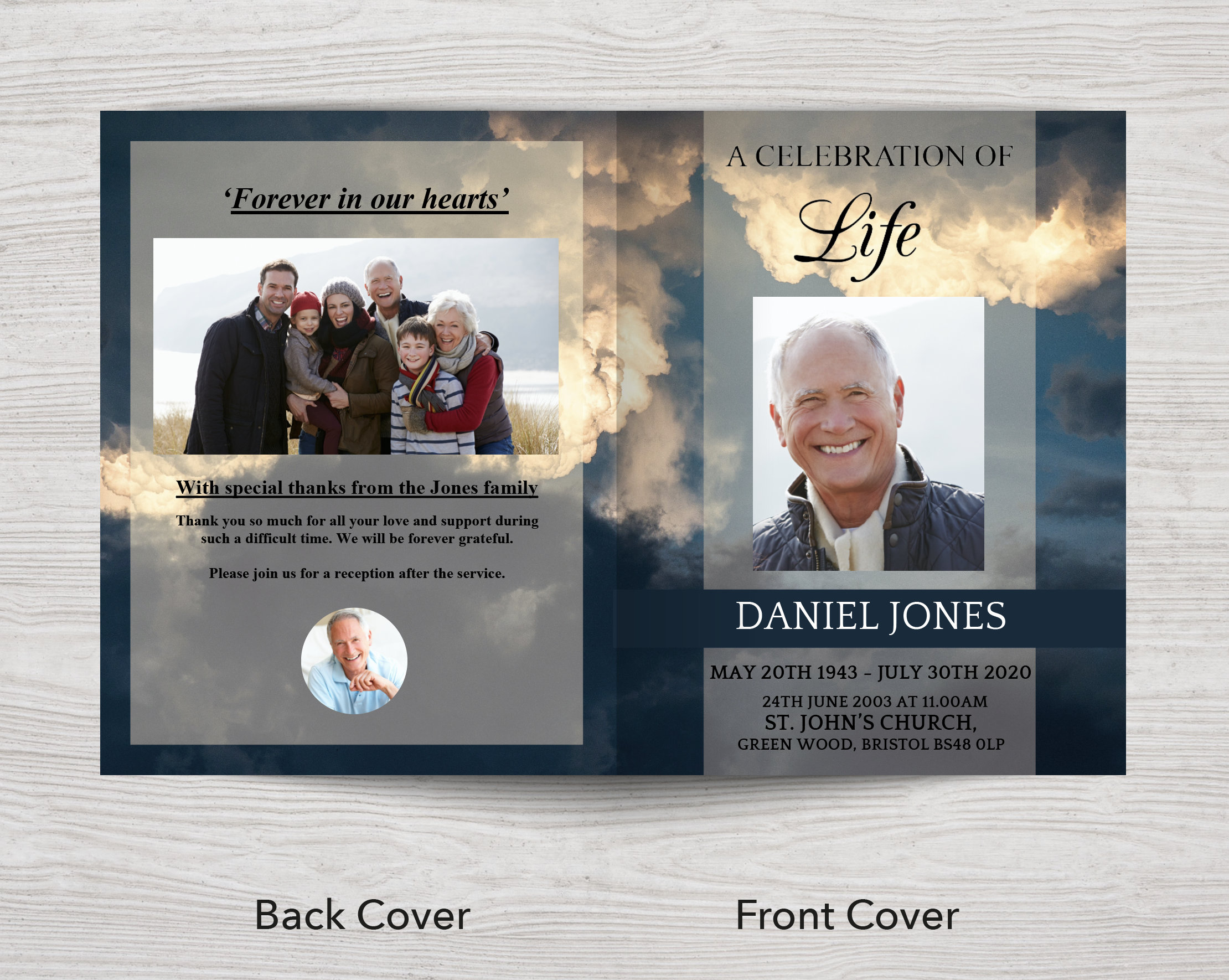 Loss of Father Funeral Program Template, 11x17 Husband Memorial, 8 Page ...