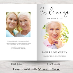 In Loving Memory Funeral Program Template With Order of Service ...