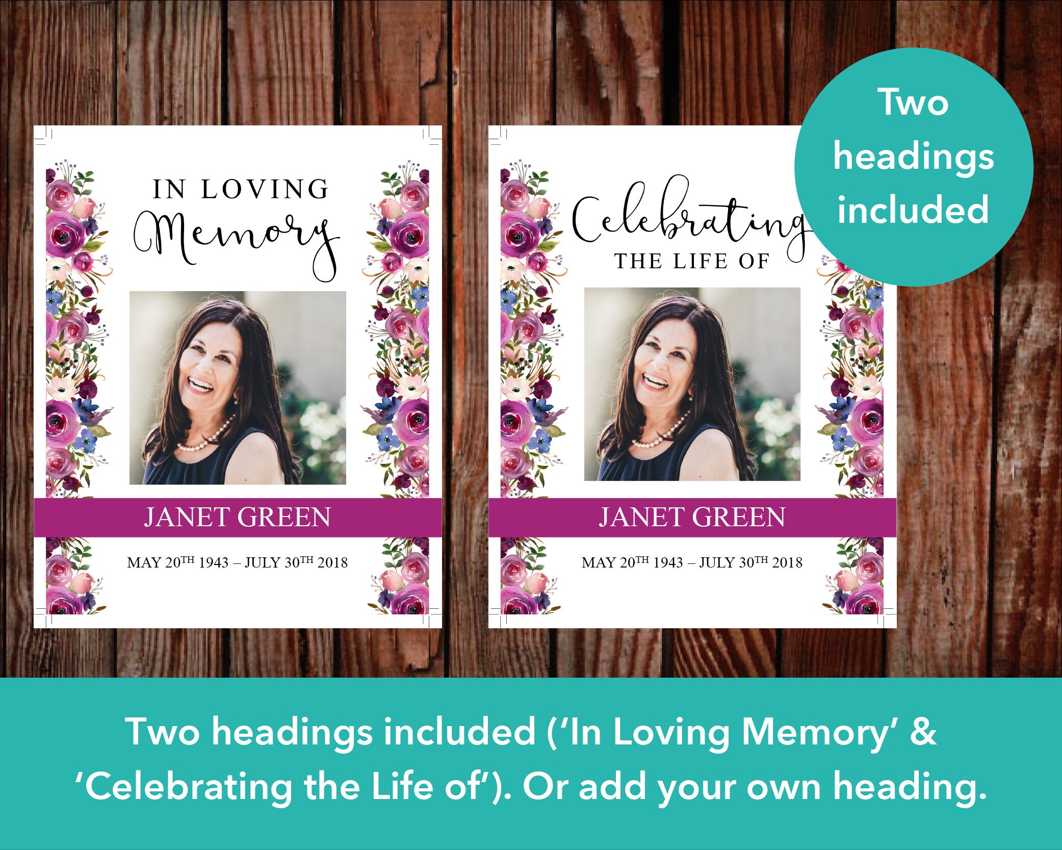 Funeral Poster Celebration of Life Poster Funeral Sign | Etsy