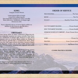 Sunset Celebration of Life Program | Sunset Funeral Program Template ...