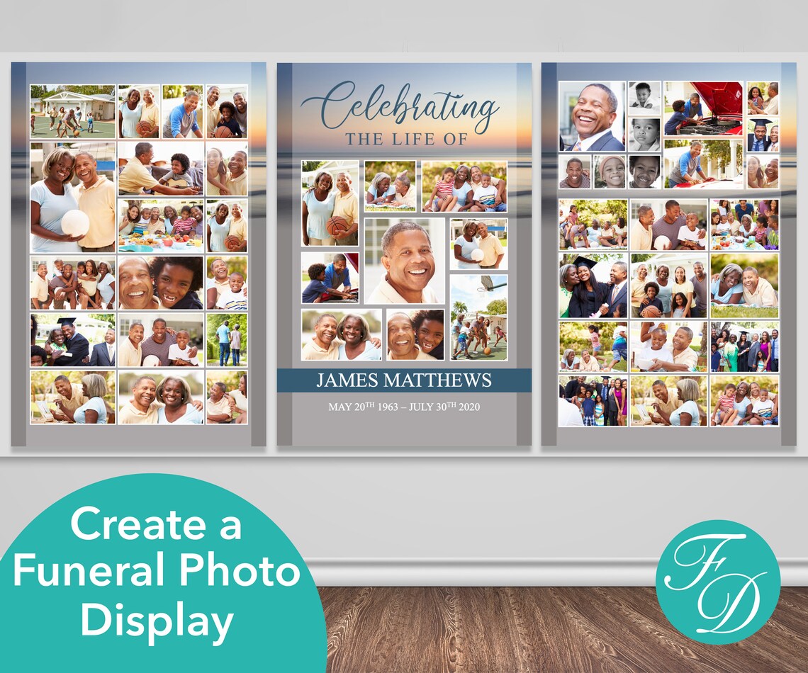 Funeral Photo Display Funeral Poster Celebration of Life - Etsy Canada