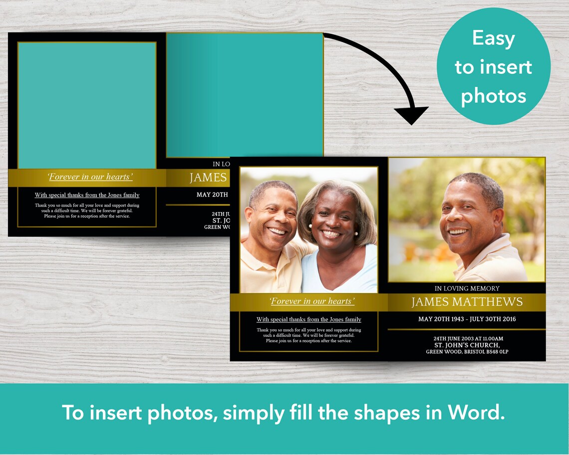 11 X 17 Funeral Program Template for Man 8 Page Funeral | Etsy