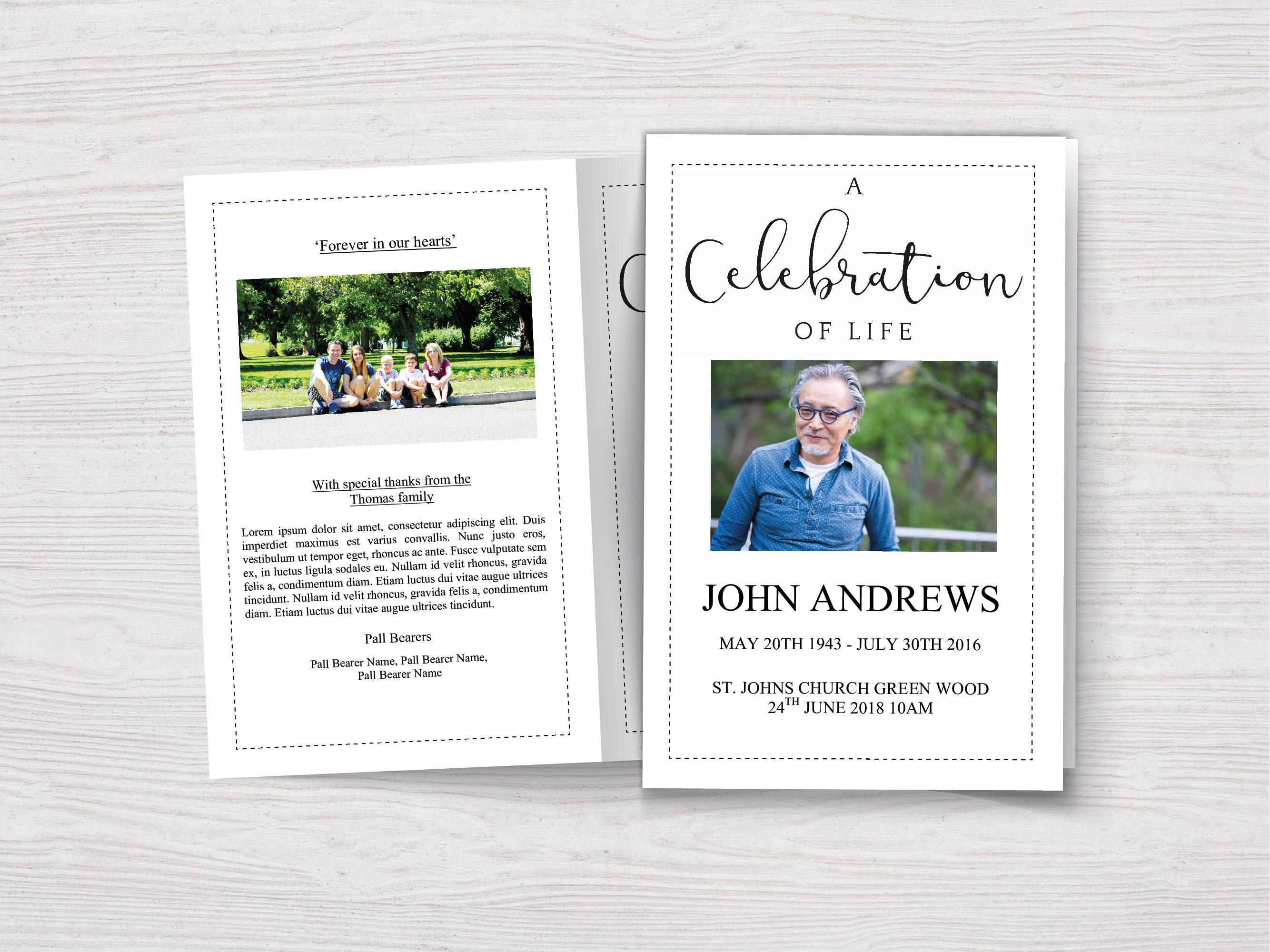 Funeral Program Template for Man | Loss of Husband Brother Father ...