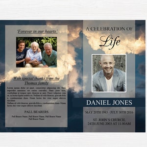Funeral Program Template Matching Funeral Invitation - Etsy UK