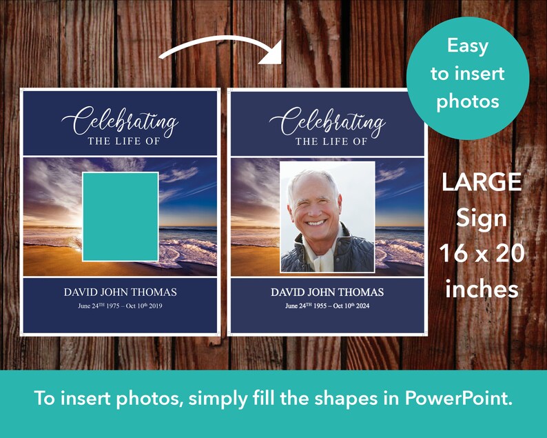 Funeral Poster With Ocean Background Celebration of Life - Etsy