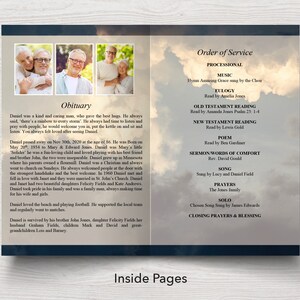 Funeral Program Template for Man Obituary Template Order - Etsy UK
