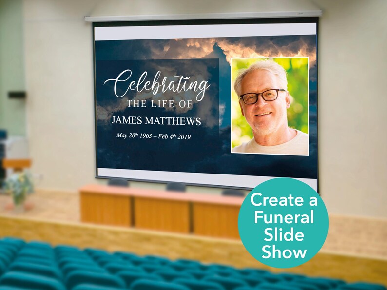Sky Funeral Slideshow Template | Funeral Template | Celebration of Life ...