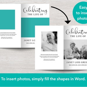 Minimalist Funeral Program Template With Obituary and Order of Service ...