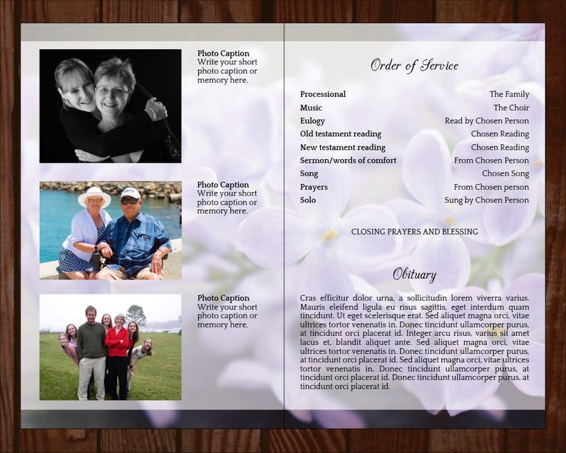 Funeral Program Template | Celebration of Life Program | Funeral ...