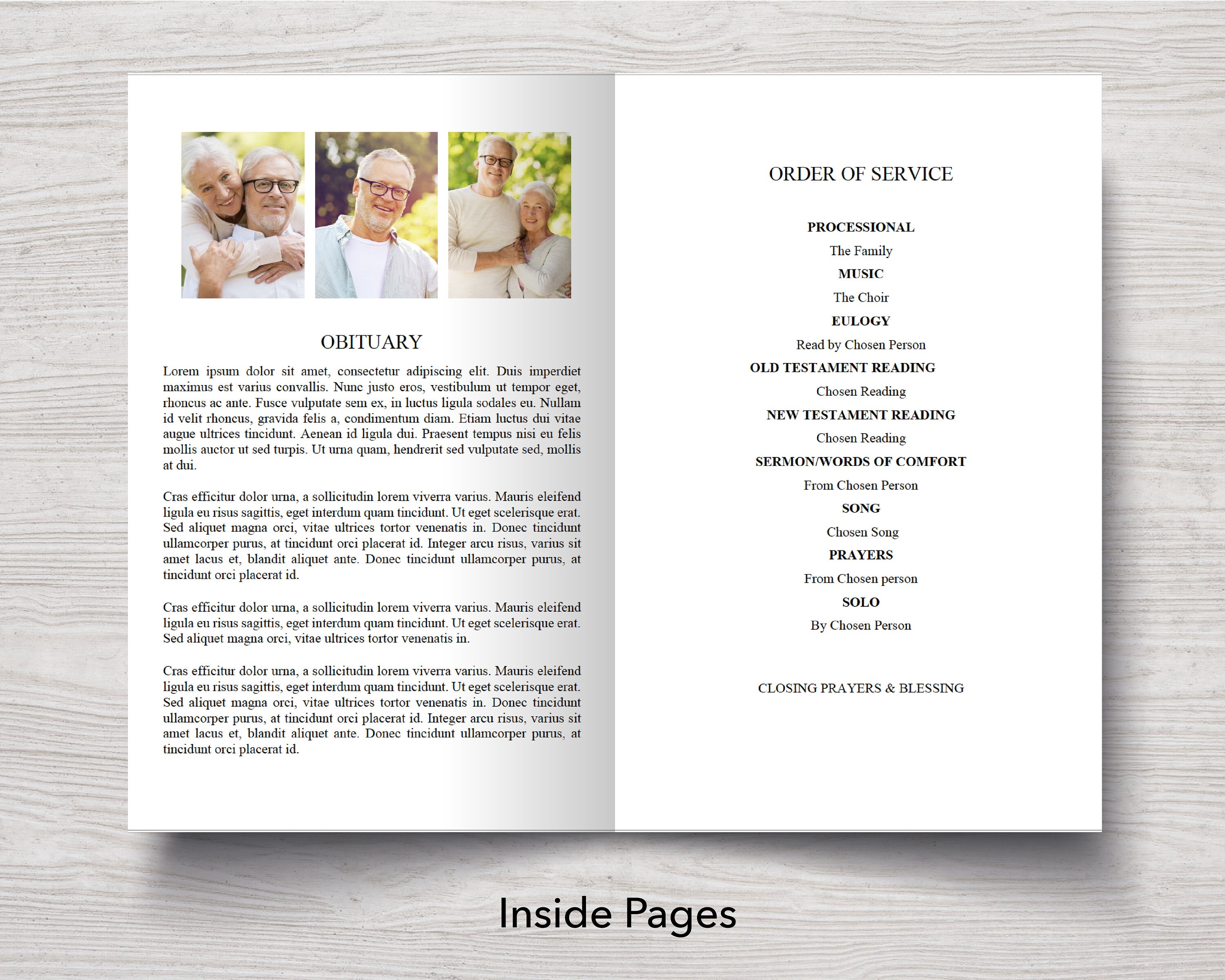 Photo Collage Funeral Program Template Celebration of Life - Etsy UK