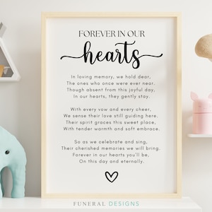 Baby Shower Memorial Sign, Wedding Memorial Sign, Memorial Poem, Memory ...