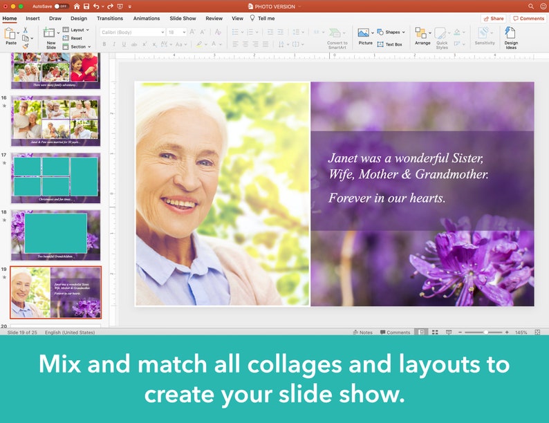 Purple Funeral Slideshow Template Celebration of Life - Etsy UK