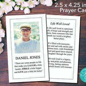 Classic Funeral Prayer Card for Men | Funeral Favor for Men | Funeral ...