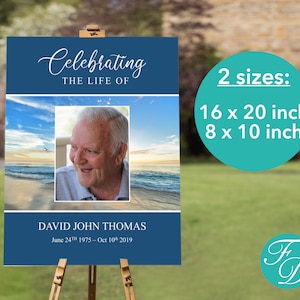 Beach Funeral Welcome Sign - Celebration of Life Decoration | Memorial ...