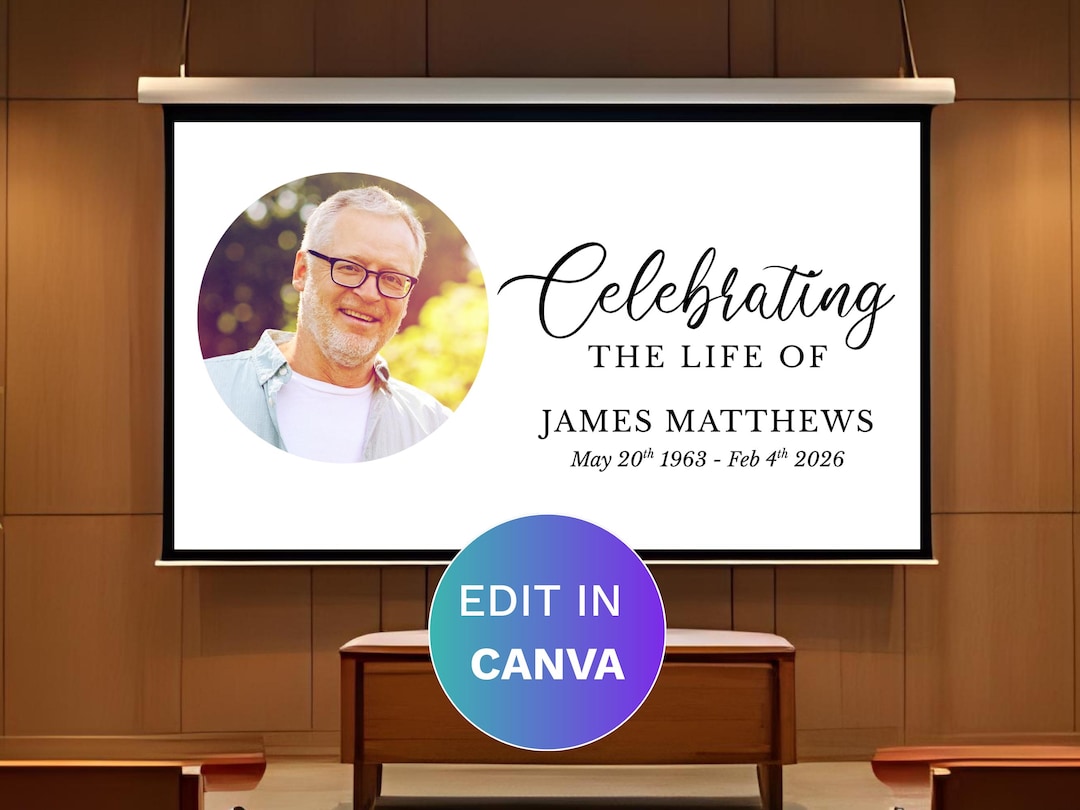 Canva Funeral Slideshow Template, Celebration of Life Slide Show With ...