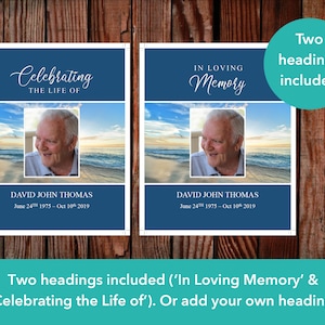 Beach Funeral Welcome Sign - Celebration of Life Decoration | Memorial ...