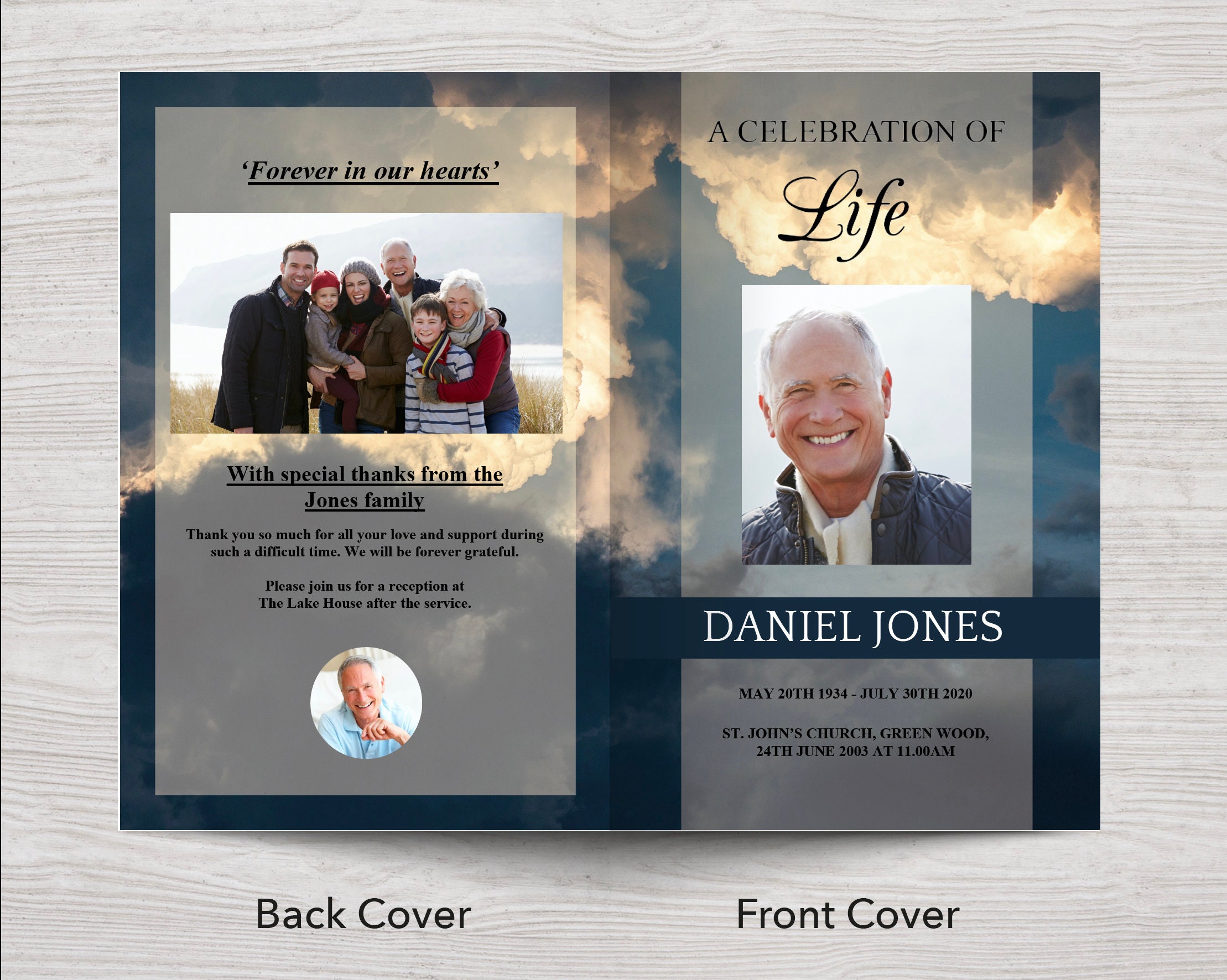 Funeral Program Template 8 Page Program Obituary Template | Etsy