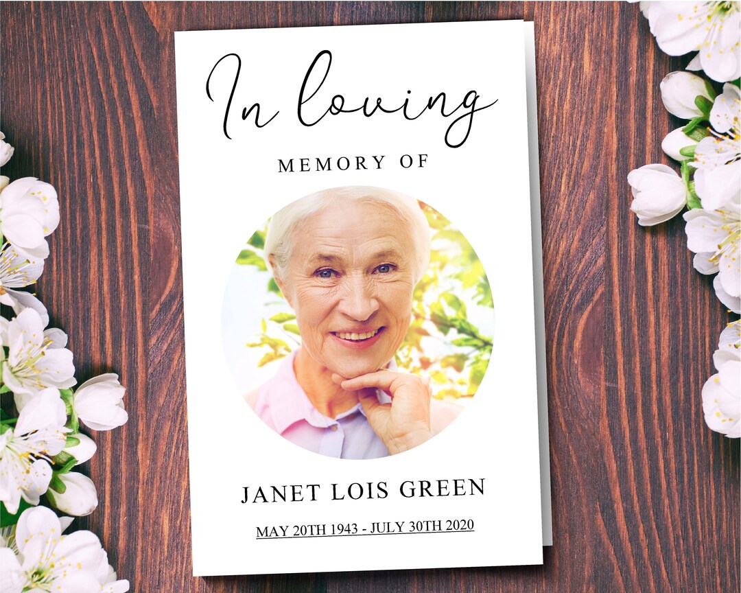 In Loving Memory Funeral Program Template With Order of Service ...