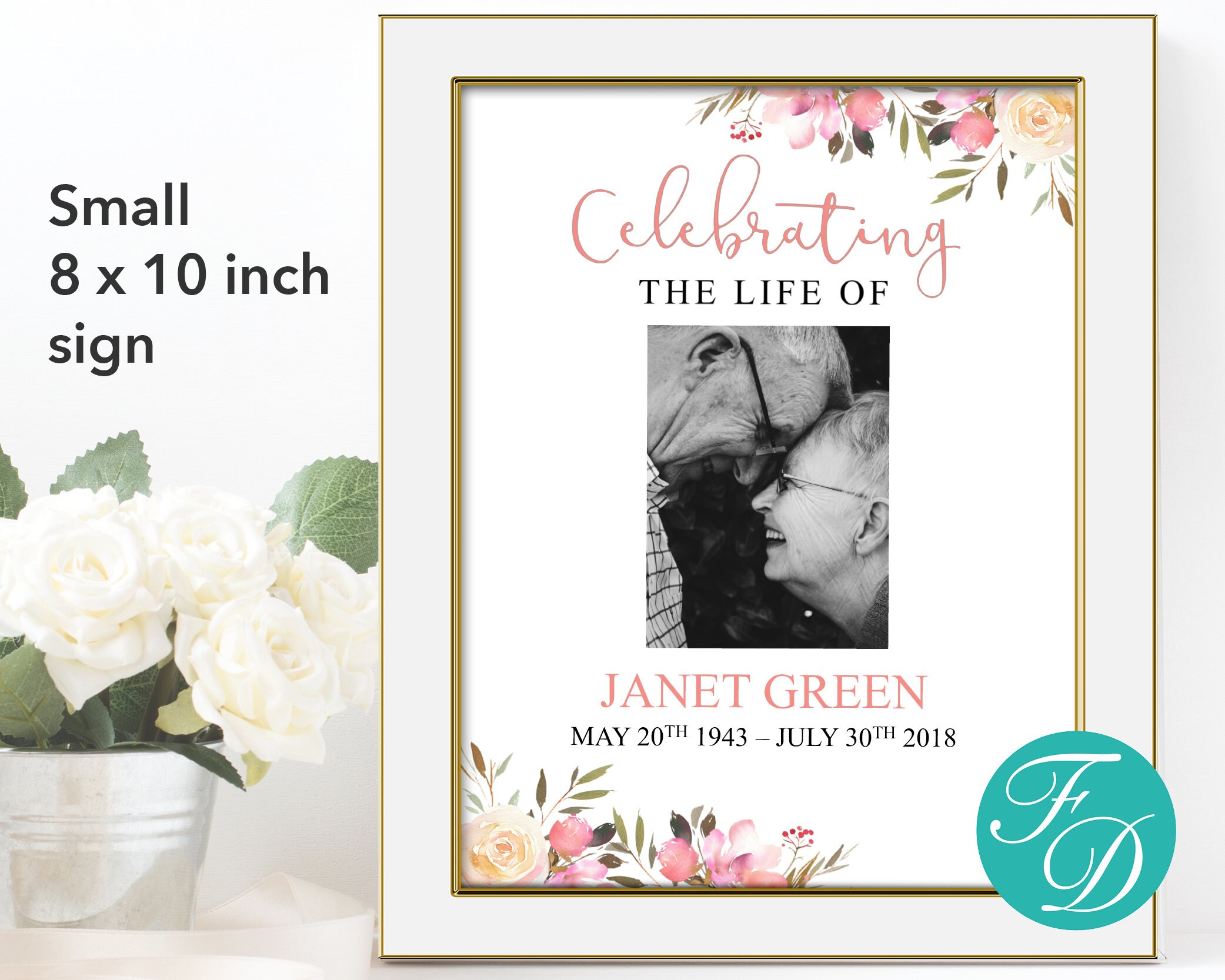Celebration of Life Poster | Watercolor Funeral Welcome Sign ...