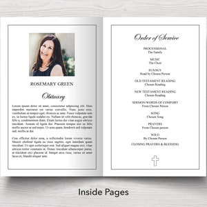 Catholic Cross Funeral Program Template Memorial Program - Etsy