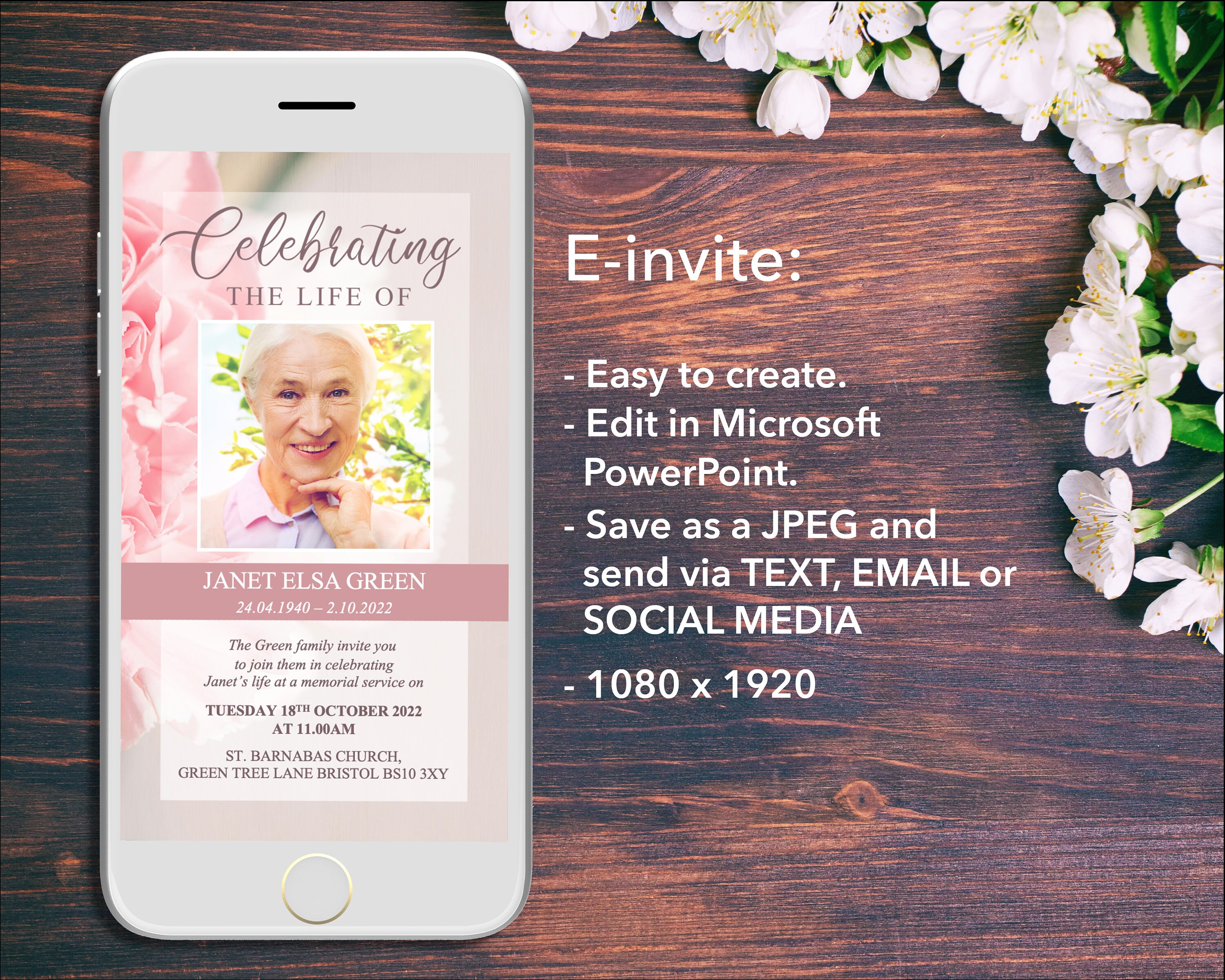 8 Page Funeral Program Template for Woman + FREE Funeral Invitation ...