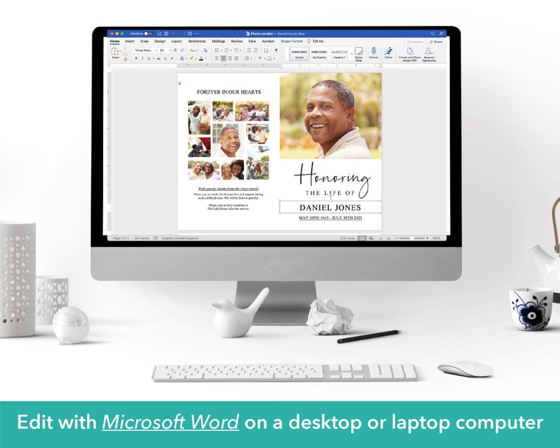 Funeral Program Template With Photo Collage and Obituary - Etsy UK