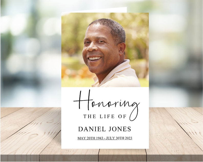 Funeral Program Template With Photo Collage and Obituary - Etsy UK