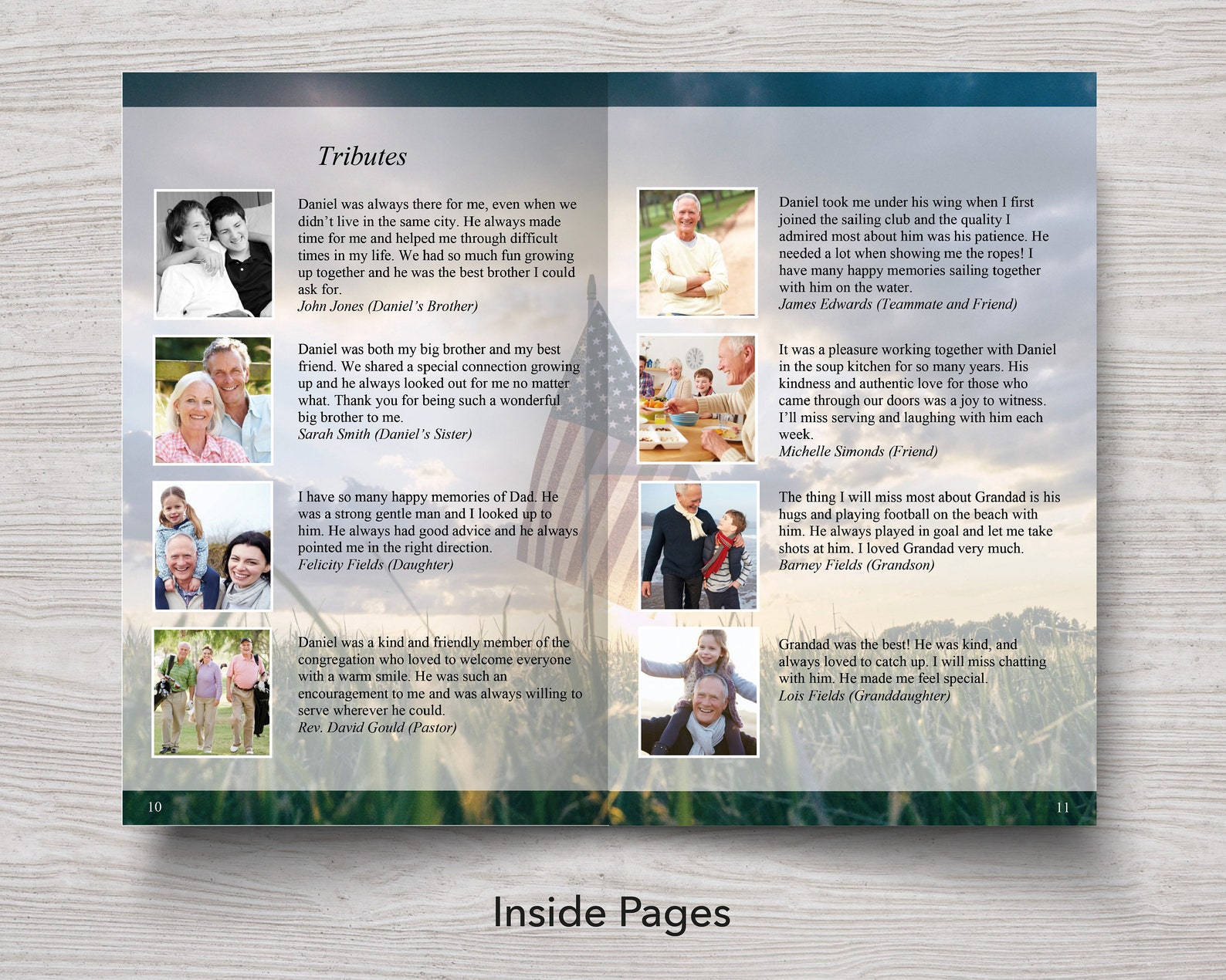 Military Funeral Program Template With 12 Pages, Military Obituary ...