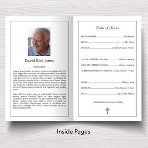 Catholic Funeral Program Template, Order of Service, Memorial Program ...