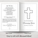 Catholic Cross Funeral Program Template Memorial Program Order of ...