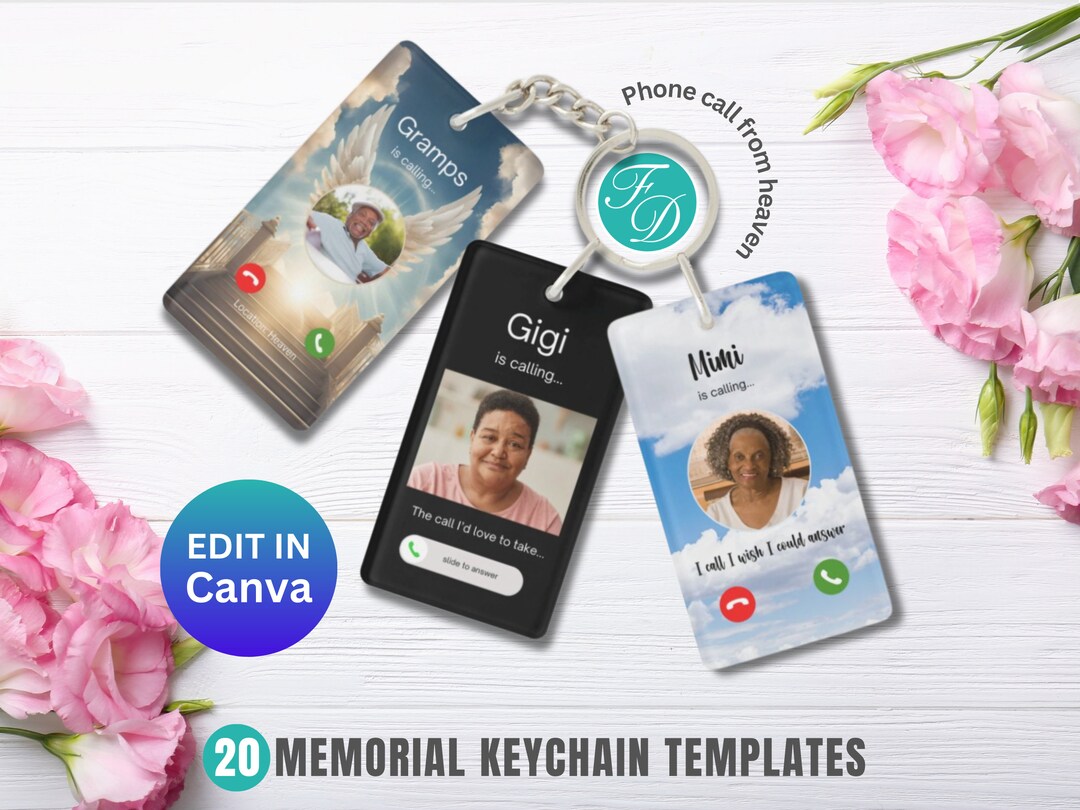 Memorial Keychain Template, the Call I Wish I Could Take, Memorial ...