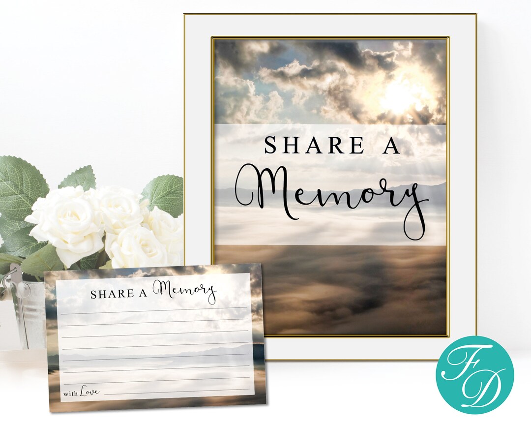 Share a Memory Sign and Matching Cards Mountain Top Share a Memory Sign ...