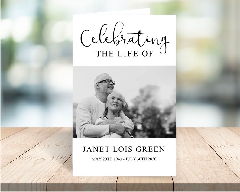 Minimalist Funeral Program Template With Obituary and Order of Service ...