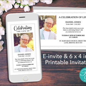 Funeral E-invite & Invitation Card | Celebration of Life Invitation ...