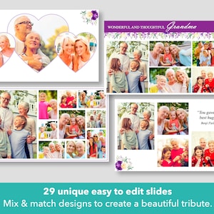 Premium Funeral Powerpoint Template With Purple Flowers | Funeral ...