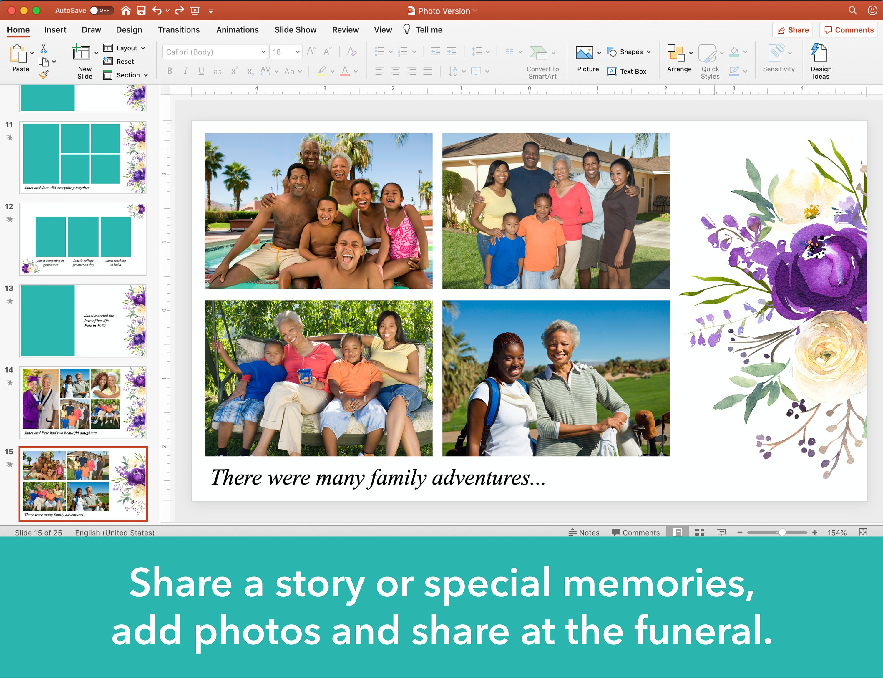Purple Funeral Slideshow Template | Funeral Slideshow | Celebration of ...